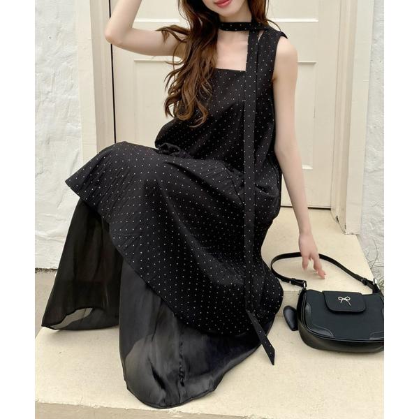 『タイムセール実施中』ZOZO問い合わせ番号:93114404ショップ:Ada.，エイダブランド:Eclat one，エクラワン，Ada.，エイダ商品名:【Eclat one】ベルト付き ドットデザイン ノースリーブワンピースカテゴリ:ワン...