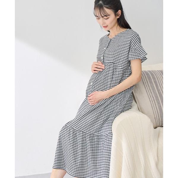 ZOZO問い合わせ番号:93115043ショップ:cross marche，クロスマルシェブランド:Rosemadame，ローズマダム商品名:シャーリング ジャガードネグリジェ/ ワンピースパジャマ(産前・産後対応 マタニティ＆授乳服 ルー...