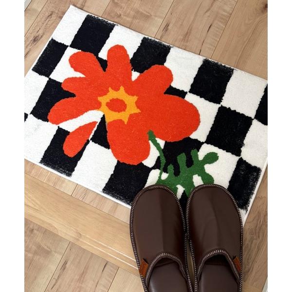 『タイムセール実施中』ZOZO問い合わせ番号:93150076ショップ:DIAVEL，ディアベルブランド:SHEENA，シーナ，DIAVEL，ディアベル商品名:チェッカーフラワーラグマット/フロアマットカテゴリ:インテリア>ラグ/マッ...