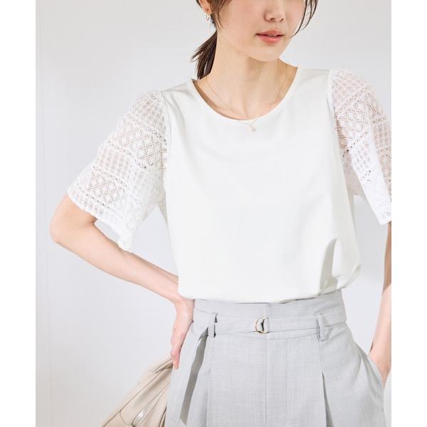 『タイムセール実施中』ZOZO問い合わせ番号:93183419ショップ:ROPE' PICNIC，ロぺピクニックブランド:ROPE' PICNIC，ロペピクニック商品名:【UVカット・接触冷感】Cutee レースドッキングフレアスリーブトッ...