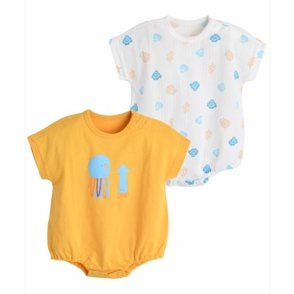 『セール実施中』※このアイテムは返品・交換対象外商品です。ZOZO問い合わせ番号:93185633ショップ:moimoln，モイモルンブランド:moimoln，モイモルン商品名:【2枚セット】マリン半袖ロンパースカテゴリ:ママ＆ベビー&gt...