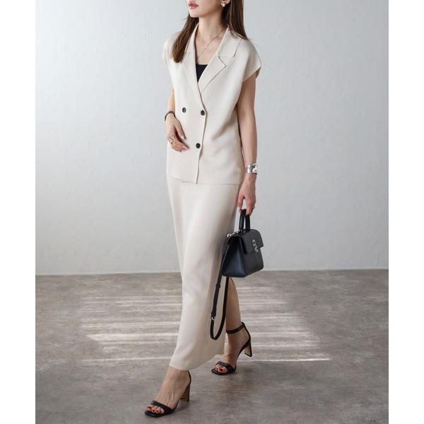 『タイムセール実施中』ZOZO問い合わせ番号:93250502ショップ:Bonjour Sagan，ボンジュールサガンブランド:Bonjour Sagan，ボンジュールサガン商品名:[SET]ラペルカラーニットベスト×バックスリットニットス...