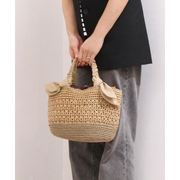 『セール実施中』ZOZO問い合わせ番号:93250711ショップ:UNBILLION，アンビリオンブランド:cache cache，カシュ カシュ商品名:カシュカシュ cachecache / 下がりリボン切替編みトートカテゴリ:バッグ&g...
