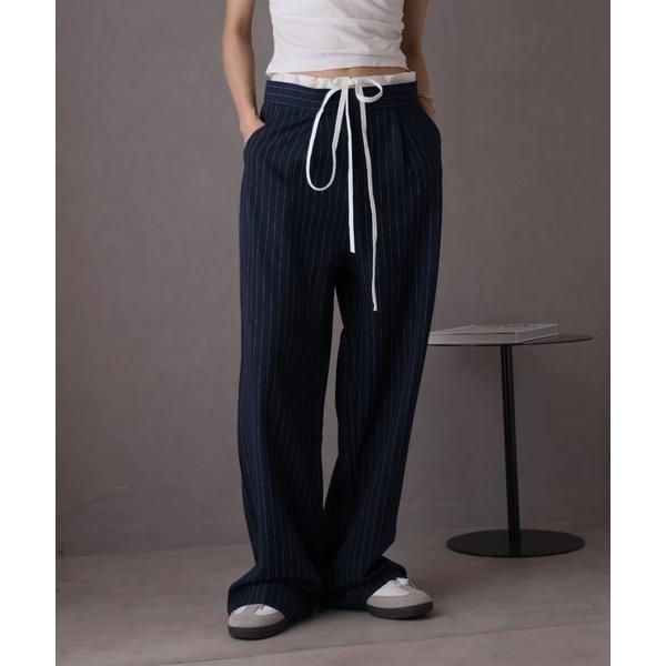 『タイムセール実施中』ZOZO問い合わせ番号:93251680ショップ:Ulysses，ユリシスブランド:Ulysses，ユリシス商品名:ダブルウエストレイヤードピンストライプスラックスカテゴリ:パンツ>スラックスブランド品番:DDS...