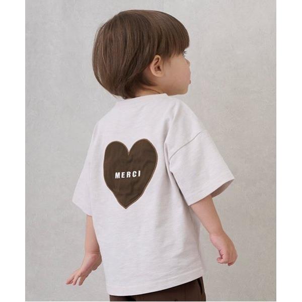 『セール実施中』ZOZO問い合わせ番号:93284000ショップ:petit main，プティマインブランド:petit main，プティマイン商品名:【防汚加工】背中ハート半袖Tシャツカテゴリ:トップス>Tシャツ/カットソーブランド...