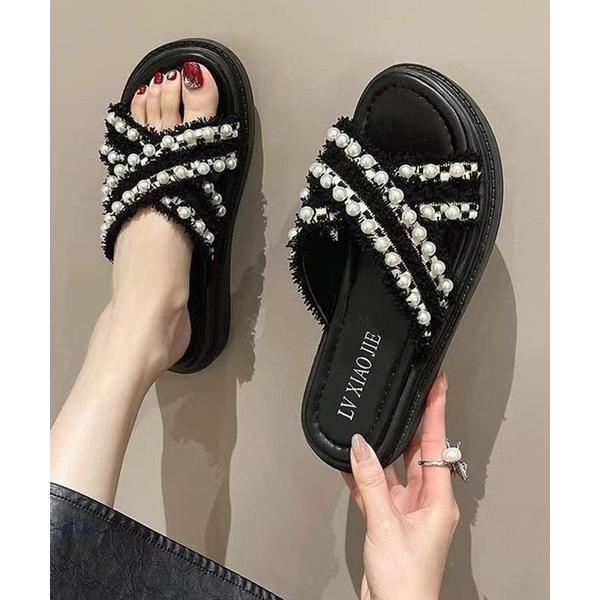 『タイムセール実施中』ZOZO問い合わせ番号:93346305ショップ:Lace Ladies，レースレディースブランド:Lace Ladies，レースレディース商品名:パール フリンジ クロスベルト 厚底 サンダルカテゴリ:シューズ&gt...