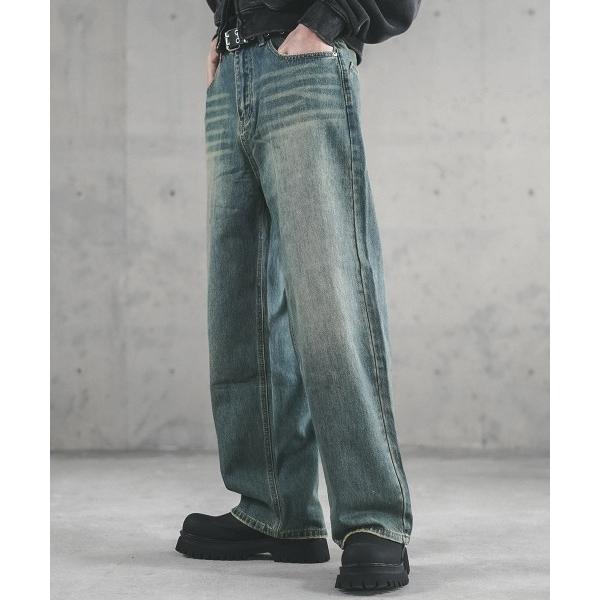 『タイムセール実施中』ZOZO問い合わせ番号:93347506ショップ:Auntie Rosa，アンティローザブランド:Shoowtime，ショウタイム商品名:Overdyed wide straight denim pants / オーバ...