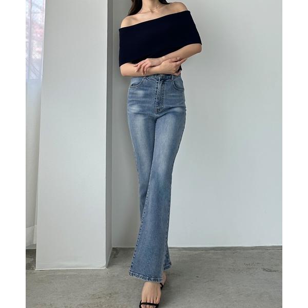 『タイムセール実施中』ZOZO問い合わせ番号:93347895ショップ:JUNOAH，ジュノアブランド:Louere，ルエレ商品名:ストレッチフレアデニムパンツ[高身長サイズMT/低身長サイズS有り]カテゴリ:パンツ>デニムパンツブラ...