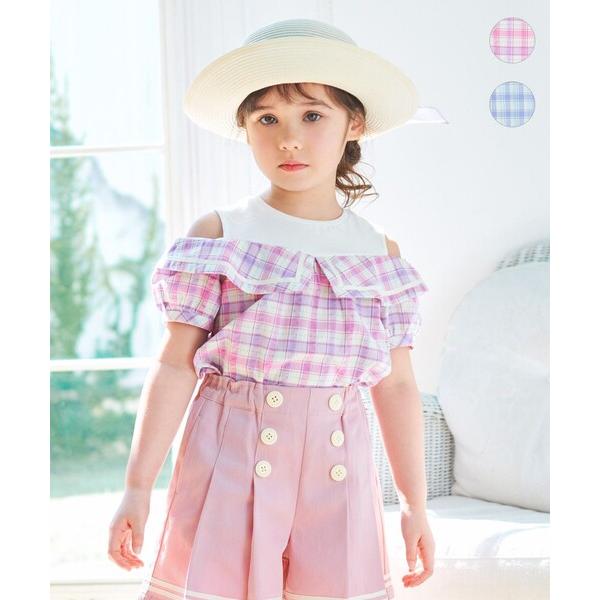 『セール実施中』ZOZO問い合わせ番号:93380630ショップ:ANY，エニィブランド:ANY，エニィ商品名:チェック オフショルダー ブラウスカテゴリ:トップス>シャツ/ブラウスブランド品番:HSFSGM0520素材:ピンク/サッ...