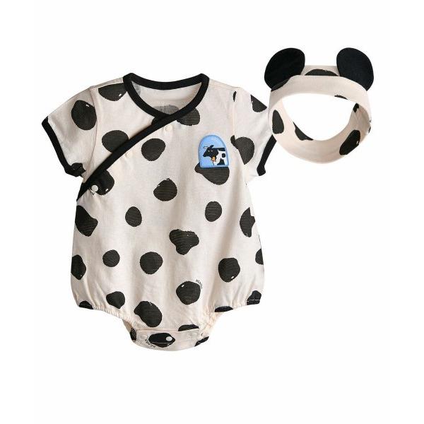 『セール実施中』※このアイテムは返品・交換対象外商品です。ZOZO問い合わせ番号:93381913ショップ:moimoln，モイモルンブランド:moimoln，モイモルン商品名:【2点セット】カウ柄ロンパース＆帽子カテゴリ:ママ＆ベビー&g...