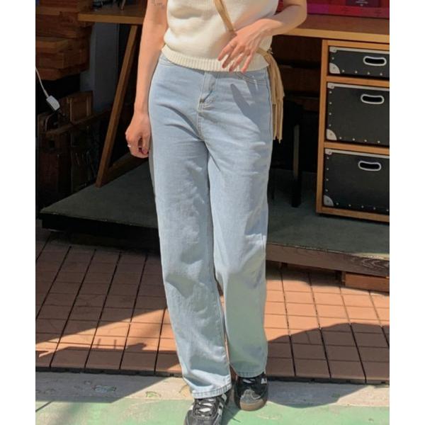 『タイムセール実施中』ZOZO問い合わせ番号:93382446ショップ:Teem Store，チームストアブランド:Teem Store，チームストア商品名:ウエスト調整ボタンストレートデニムパンツカテゴリ:パンツ>デニムパンツブラン...
