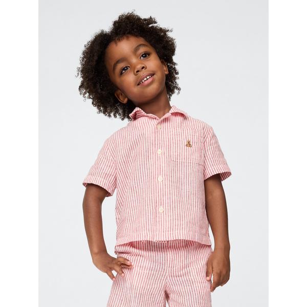 『セール実施中』ZOZO問い合わせ番号:93383587ショップ:GAP，ギャップブランド:GAP，ギャップ商品名:コットンリネン カバナシャツ (幼児・ベビー)カテゴリ:トップス>シャツ/ブラウスブランド品番:771238素材:リネ...