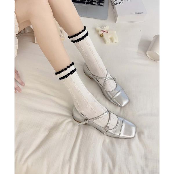 ※このアイテムは返品・交換対象外商品です。ZOZO問い合わせ番号:93384205ショップ:aimoha，アイモハブランド:mosox，モソックス商品名:[2025 MOSOX NEW COLLECTION]ダブルフリルソックスカテゴリ:レ...