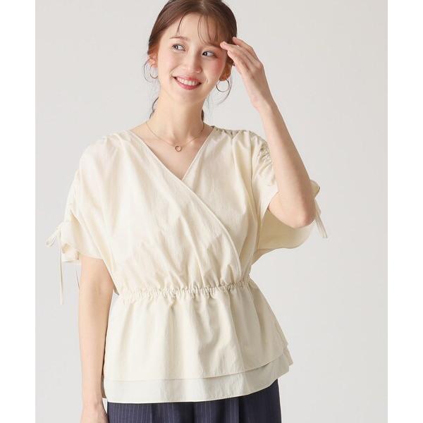 『セール実施中』ZOZO問い合わせ番号:93416449ショップ:COUP DE CHANCE，クードシャンスブランド:COUP DE CHANCE，クードシャンス商品名:【洗える／日本製】カシュクールタイプのギャザーブラウスカテゴリ:トッ...