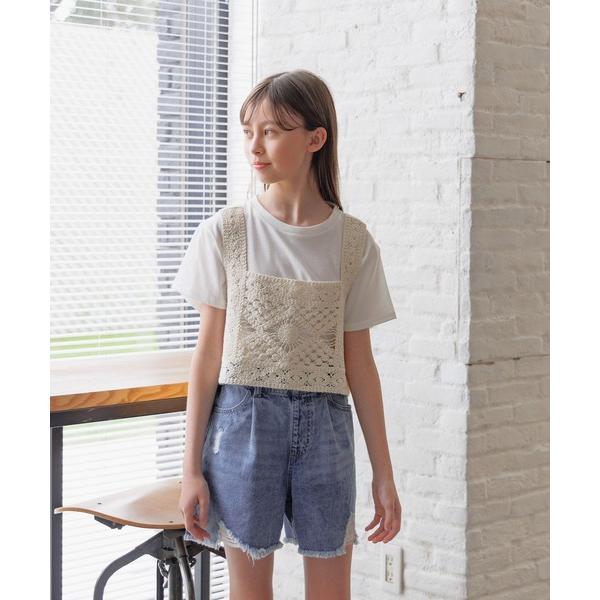 『タイムセール実施中』ZOZO問い合わせ番号:93451222ショップ:GLOBAL WORK，グローバルワークブランド:GLOBAL WORK，グローバルワーク商品名:かぎ針ベストセットT半袖/326104カテゴリ:トップス>ベスト...