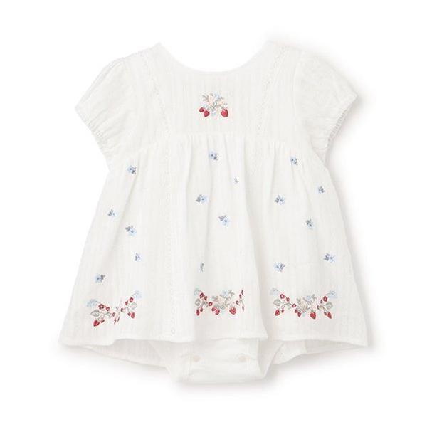 『セール実施中』※このアイテムは返品・交換対象外商品です。ZOZO問い合わせ番号:93485933ショップ:petit main，プティマインブランド:petit main，プティマイン商品名:【リンク】イチゴ刺しゅうロンパースカテゴリ:マ...