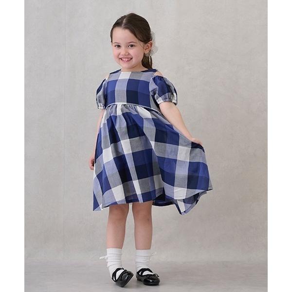 『セール実施中』ZOZO問い合わせ番号:93485938ショップ:petit main，プティマインブランド:petit main，プティマイン商品名:【リンク】肩あきチェックワンピース(キッズ)カテゴリ:ワンピース/ドレス>ワンピー...
