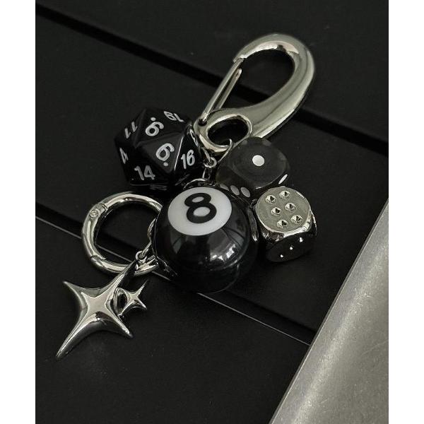 ZOZO問い合わせ番号:93487106ショップ:UP START，アップスタートブランド:B'day，ビーデイ，UP START，アップスタート商品名:【 B'day / ビーデー 】ブラック 8 ダイス パンツキーチェーンカテゴリ:財布...