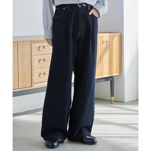 ZOZO問い合わせ番号:93487512ショップ:EMMA CLOTHES，エマ クローズブランド:LUENNA，ルエナ商品名:【LUENNA】One-Tuck Wide Straight Denim Pants / ワンタックワイドストレ...