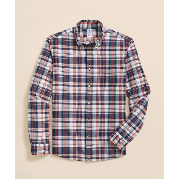 『セール実施中』ZOZO問い合わせ番号:93487594ショップ:BROOKS BROTHERS，ブルックス ブラザーズブランド:BROOKS BROTHERS，ブルックスブラザーズ商品名:コットン　マドラスチェック　カジュアルシャツ　Re...