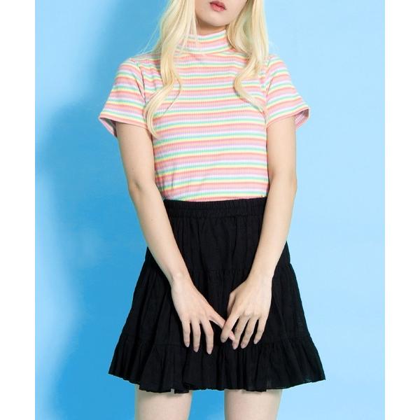 『セール実施中』ZOZO問い合わせ番号:93488258ショップ:PUNYUS，プニュズブランド:PUNYUS，プニュズ商品名:マルチボーダーハイネックリブＴシャツカテゴリ:トップス>Tシャツ/カットソーブランド品番:PN25SS-0...