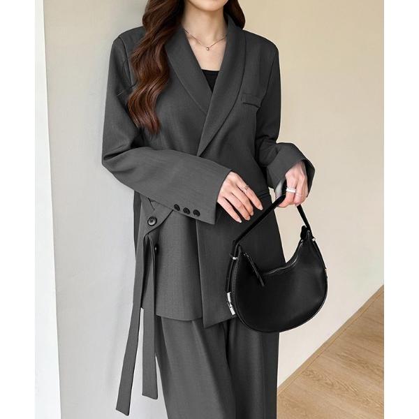 『タイムセール実施中』ZOZO問い合わせ番号:93489346ショップ:Ada.，エイダブランド:COCOMOMO，ココモモ商品名:サイドベルトデザイン セットアップ スーツ オーバーサイズ テーラードジャケット ジャケット スラックス セ...