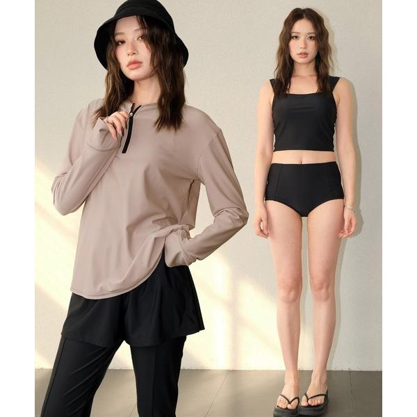 ※このアイテムは返品・交換対象外商品です。ZOZO問い合わせ番号:93489766ショップ:OSYAREVO，オシャレボブランド:OSYAREVO，オシャレボ商品名:水着 レディース 体型カバー  ラッシュガード 5点セット タンキニ 紫外...