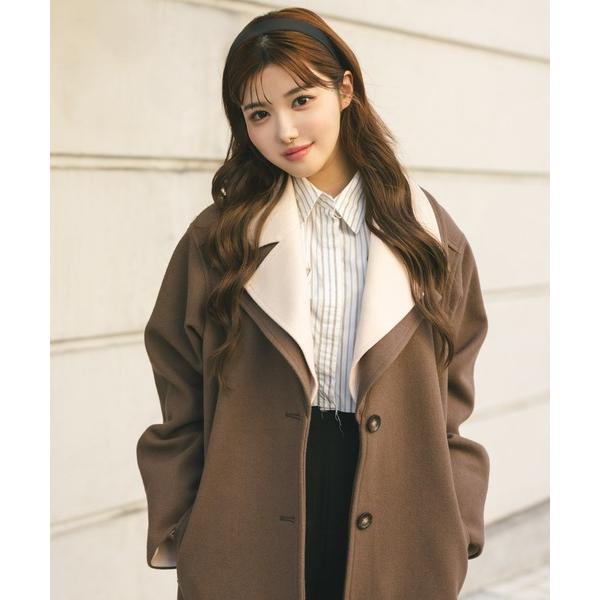 『セール実施中』参考価格：6，960円発売時期：2023年09月コンディション：B（目立つ使用感なし）使用感が少ない、または気にならないアイテム全体的：毛玉参考商品名：レイヤード風バイカラーロングコート参考品番：258GAZ30-0080【...