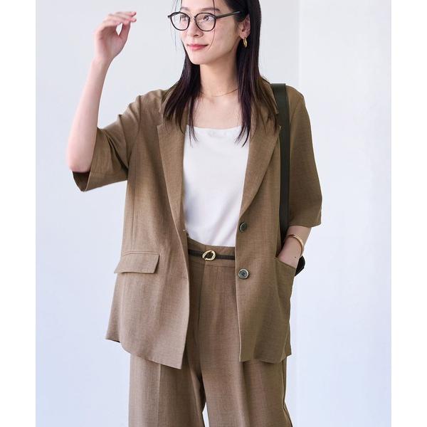 ZOZO問い合わせ番号:93520178ショップ:VIS，ビスブランド:VIS，ビス商品名:【美easy】ハーフスリーブジャケット/セットアップ対応・洗えるカテゴリ:ジャケット/アウター>テーラードジャケットブランド品番:2025-A...