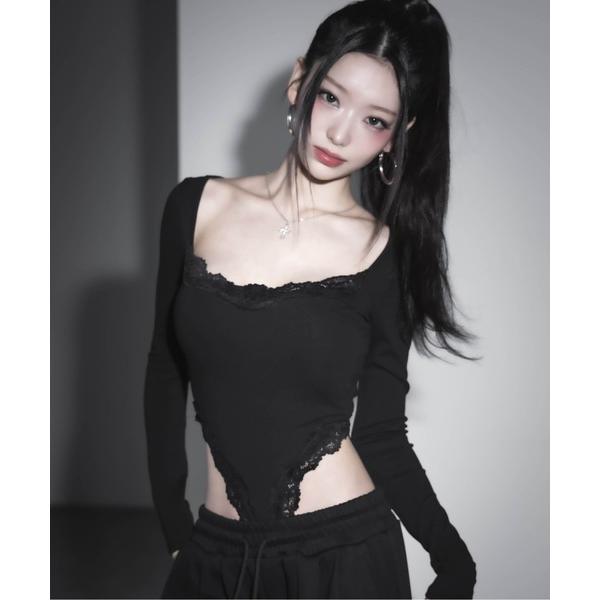 『タイムセール実施中』ZOZO問い合わせ番号:93583137ショップ:me+em select，ミームセレクトブランド:me+em select，ミームセレクト商品名:【 ３color 】カットアウトレースポイントボディスーツトップス ／...