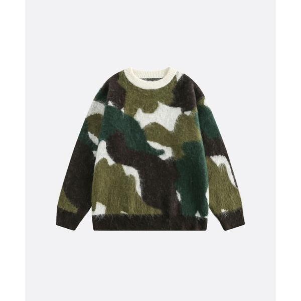 ZOZO問い合わせ番号:93583332ショップ:P L U M STORE，プラム ストアブランド:U:UME，ユーム商品名:Camou Motif Round Neck Sweaterカテゴリ:トップス>ニット/セーターブランド品...