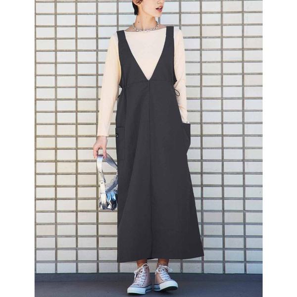 『タイムセール実施中』ZOZO問い合わせ番号:93584939ショップ:FELISSIMO，フェリシモブランド:IEDIT，イディット商品名:ＩＥＤＩＴ　ＷＯＯＤＳコラボ　後ろ前着られる２ーＷＡＹジャンスカとカットソートップスセット〈グレー...