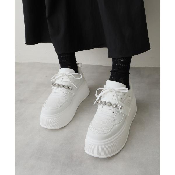 『タイムセール実施中』ZOZO問い合わせ番号:93616065ショップ:Ada.，エイダブランド:DEMETER，デメテル商品名:厚底 ビジュー付き レースアップ スニーカーカテゴリ:シューズ>スニーカーブランド品番:dem2240-...