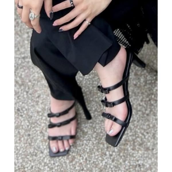 ZOZO問い合わせ番号:93620450ショップ:VIVIAN COLLECTION，ヴィヴィアンコレクションブランド:VIVIAN，ヴィヴィアン商品名:スクエアトゥプレートヒールリボン華奢ストラップサンダルカテゴリ:シューズ>サンダ...