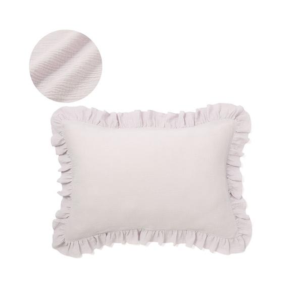 ZOZO問い合わせ番号:93621009ショップ:Francfranc，フランフランブランド:Francfranc，フランフラン商品名:フリル ガーゼ まくらカバー 700×500 ライトパープルカテゴリ:インテリア>寝具ブランド品番...