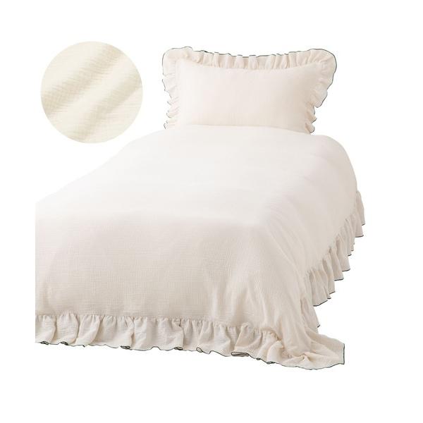 ZOZO問い合わせ番号:93621013ショップ:Francfranc，フランフランブランド:Francfranc，フランフラン商品名:ふんわりやわらか　フリルガーゼ 掛け布団カバー D IVXBK　綿100％カテゴリ:インテリア>寝...