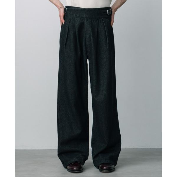 『セール実施中』ZOZO問い合わせ番号:93622071ショップ:LEAD PROJECT，リードプロジェクトブランド:LURAKU，ルラク商品名:【LURAKU】Two Tuck Wide Straight Gurkha Denim - ...