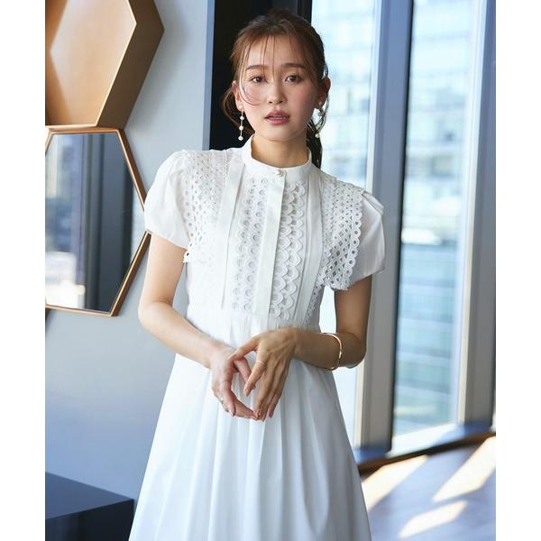 ZOZO問い合わせ番号:93626200ショップ:RUIRUE BOUTIQUE，ルイルエブティックブランド:RUIRUE BOUTIQUE，ルイルエブティック商品名:洗える ｜ スタンドカラー レース シャツ ワンピース ｜ レディース ...