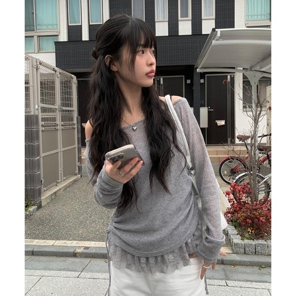 『タイムセール実施中』ZOZO問い合わせ番号:93627194ショップ:3rdSpring，サードスプリングブランド:anyonemore，エニワンモア商品名:ローゲージシアーニット+裾レースフリルキャミソールセットカテゴリ:トップス&gt...