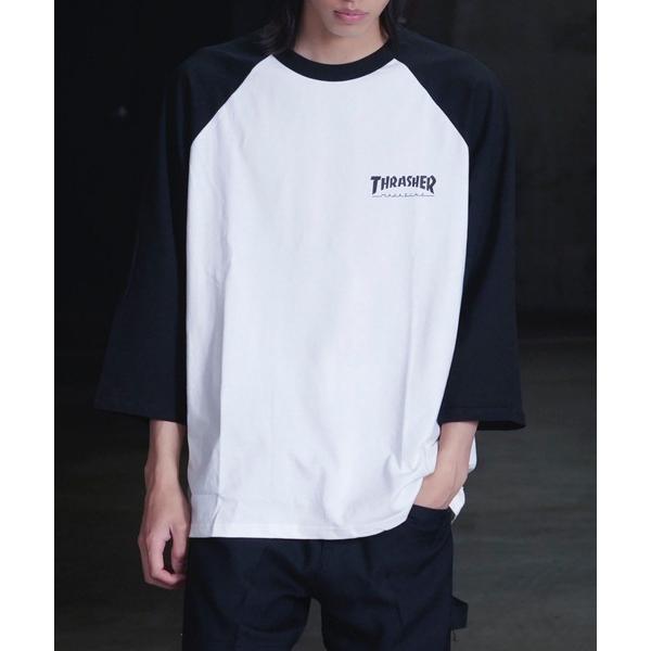 『タイムセール実施中』ZOZO問い合わせ番号:93658709ショップ:THRASHER by RIFFLEPAGE，スラッシャー バイ リフルページブランド:THRASHER，スラッシャー商品名:RAGLAN 3/4 SLEEVE T-S...