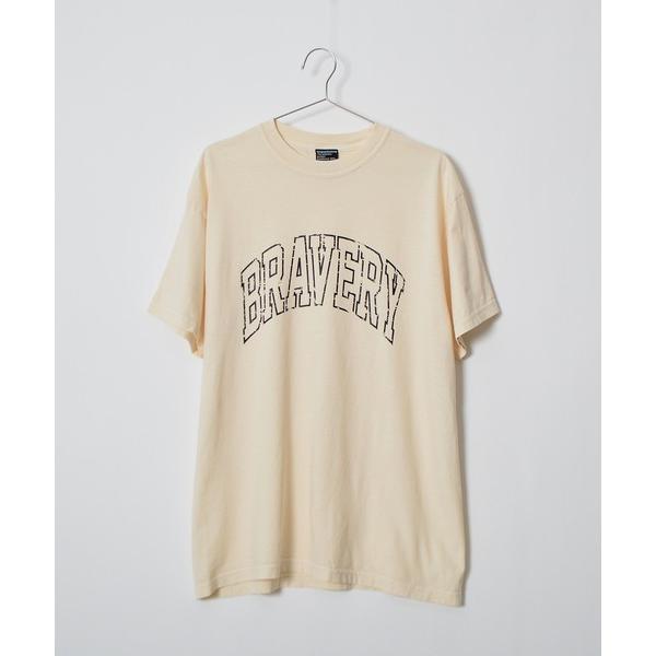 『タイムセール実施中』ZOZO問い合わせ番号:93658717ショップ:VIBGYOR，ヴィブジョーブランド:MODISH GAZE，モディシュガゼ商品名:【MODISH GAZE】ピグメントアーチロゴＴシャツ（BRAVERY)カテゴリ:ト...