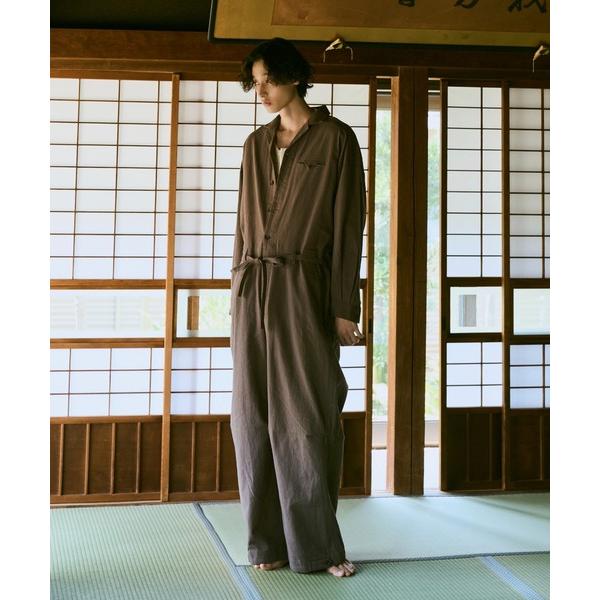 ZOZO問い合わせ番号:93661092ショップ:BROKEN BASE，ブロークンベースブランド:Camphor wood，カンファーウッド商品名:open collar cotton linen belted l/s jump suit...