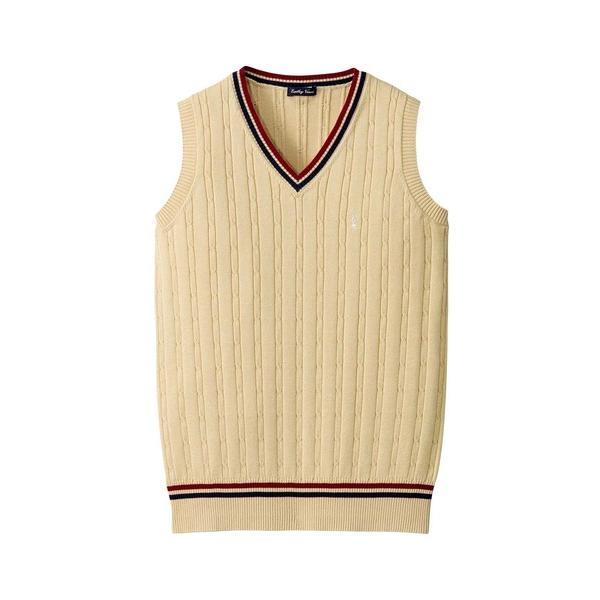 ZOZO問い合わせ番号:93661250ショップ:EASTBOY，イーストボーイブランド:EASTBOY，イーストボーイ商品名:ベスト COOLMAX 12G ケーブル編 ライン入り スクール 制服 通学 中学生 高校生カテゴリ:トップス&...
