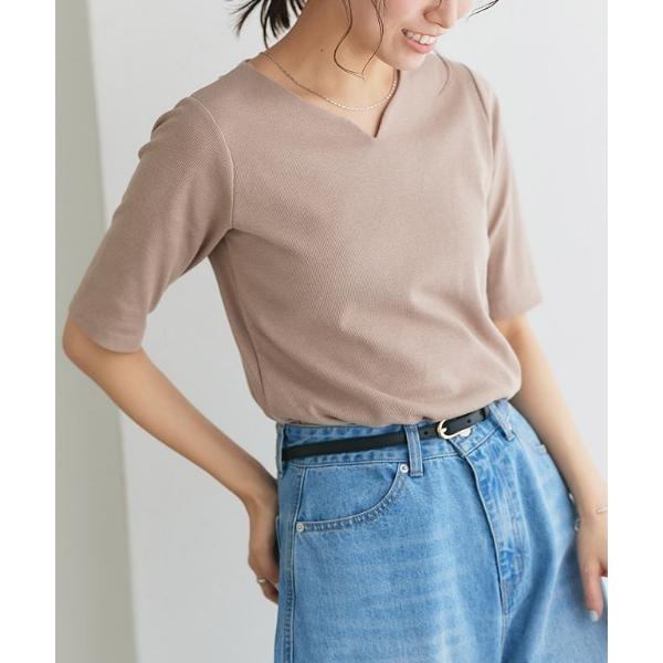 『タイムセール実施中』ZOZO問い合わせ番号:93662217ショップ:Pierrot，ピエロブランド:Pierrot，ピエロ商品名:キーネック5分袖テレコリブカットソーカテゴリ:トップス>Tシャツ/カットソーブランド品番:b2504...