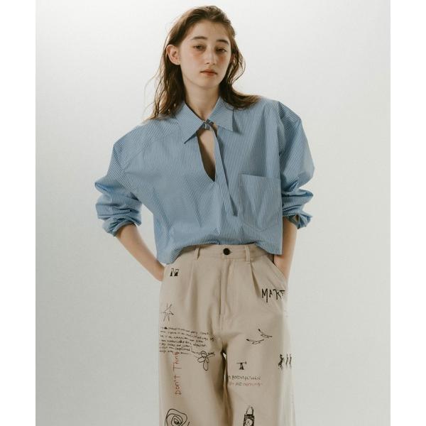 ZOZO問い合わせ番号:93695046ショップ:Knuth Marf，クヌースマーフブランド:Knuth Marf，クヌースマーフ商品名:2way stripe volume shirt/2colorカテゴリ:トップス>シャツ/ブラ...