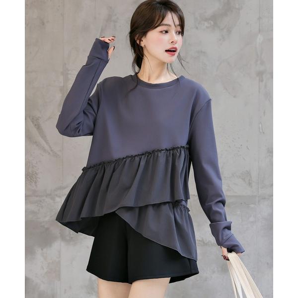 『タイムセール実施中』ZOZO問い合わせ番号:93695444ショップ:TeddyShop，テディショップブランド:TeddyShop，テディショップ商品名:【紫外線遮蔽率 99.9%以上】 レディース水着 長袖ダブルペプラムフリルラッシュ...