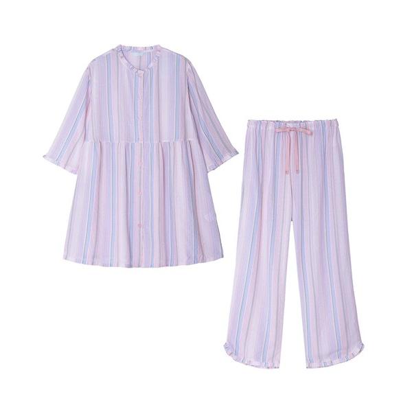 『タイムセール実施中』ZOZO問い合わせ番号:93696321ショップ:KID BLUE，キッドブルーブランド:KID BLUE，キッドブルー商品名:キッドブルー -２５ＣＲサッカーストライプ -7分袖パジャマ -KNBK555 -kidb...