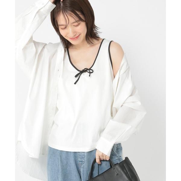 『セール実施中』ZOZO問い合わせ番号:93728243ショップ:studio CLIP，スタディオクリップブランド:studio CLIP，スタディオクリップ商品名:【WEB/一部店舗限定商品】USAコットンUネックリボンリンガータンクカ...