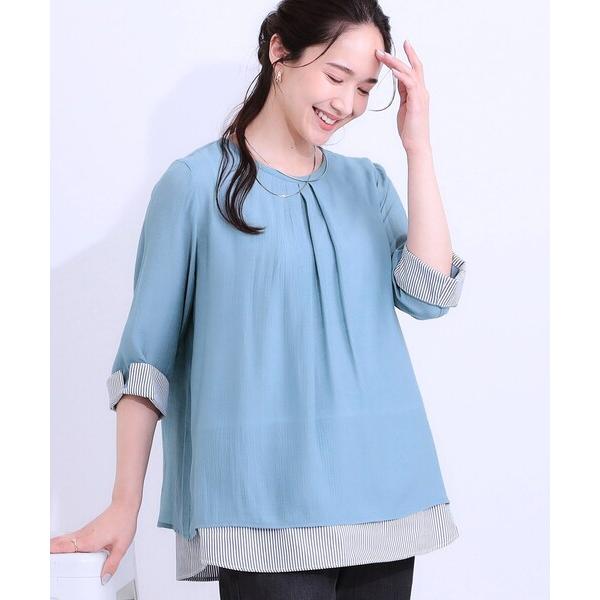 『タイムセール実施中』ZOZO問い合わせ番号:93795182ショップ:SHOO・LA・RUE，シューラルーブランド:SHOO・LA・RUE，シューラルー商品名:【洗える/S-LL】一枚でサマ見え お袖折り返し 裾レイヤードトップスカテゴリ...