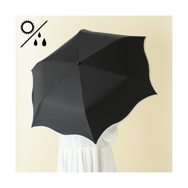 ZOZO問い合わせ番号:93826925ショップ:Francfranc，フランフランブランド:Francfranc，フランフラン商品名:【遮光率・UVカット率100％生地使用】ウェーブパイピング 折りたたみ傘 50cm ブラック　日傘 雨傘...